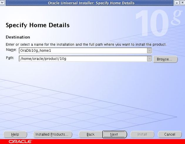 Oracle 10g OUI mode installation